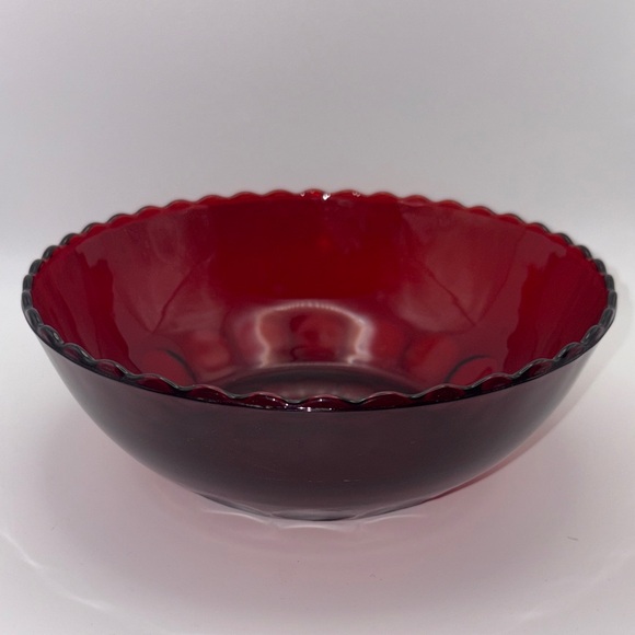 Anchor Hocking | Dining | Anchor Hocking Ruby Red Scalloped Serving ...